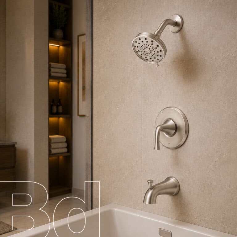Ducha y Arteza Manija Ladera Nickel Pulido - Boulevard Design